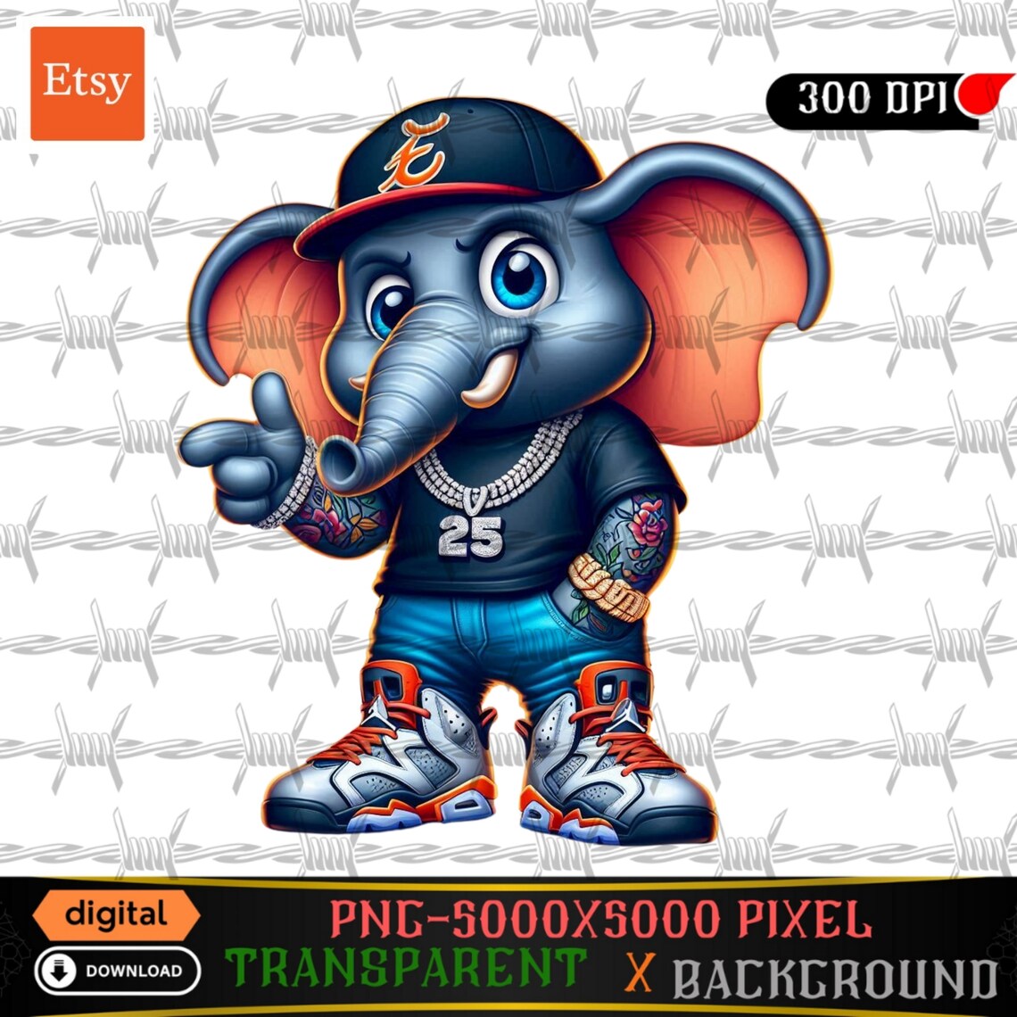 Gangster Elephant Elephant Trap Urban Trap Designs Wacky Fan Art ...