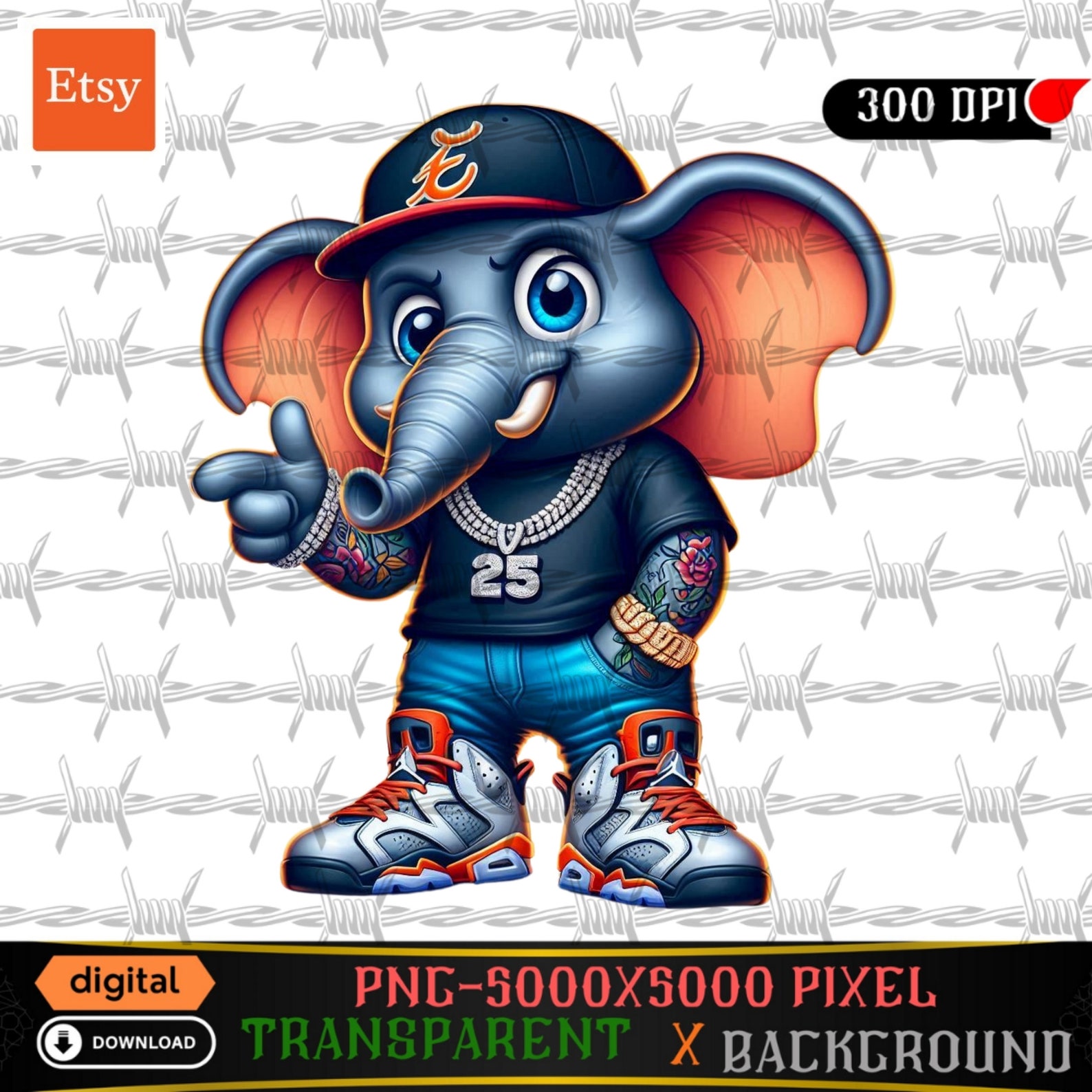 Gangster Elephant Elephant Trap Urban Trap Designs Wacky Fan Art ...