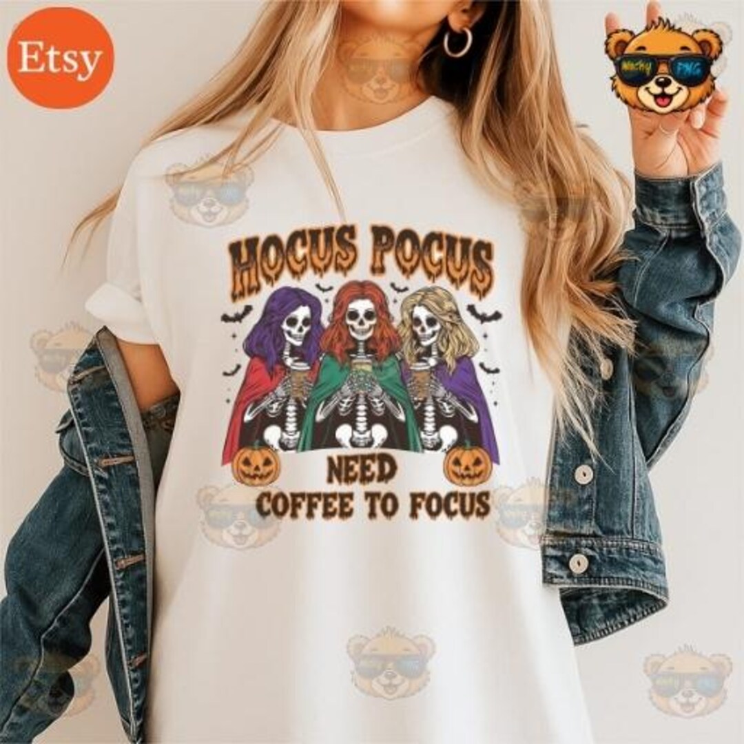 Hocus Pocus Skeleton Coffee PNG | Halloween Witch Clipart (digital ...
