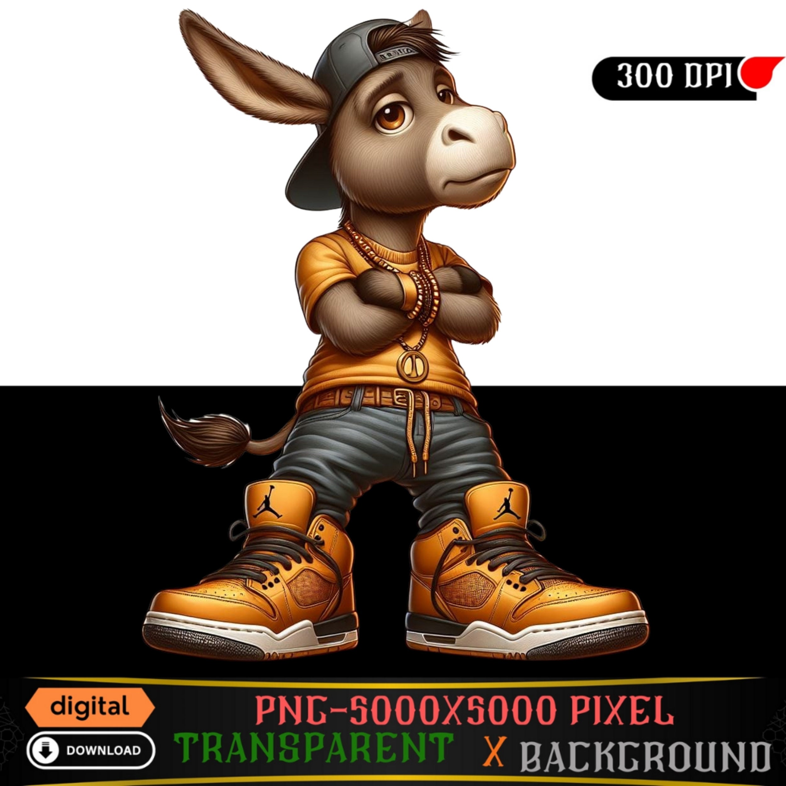 Gangster Donkey Urban Donkey Urban Trap Designs Wacky Fan Art Instant ...