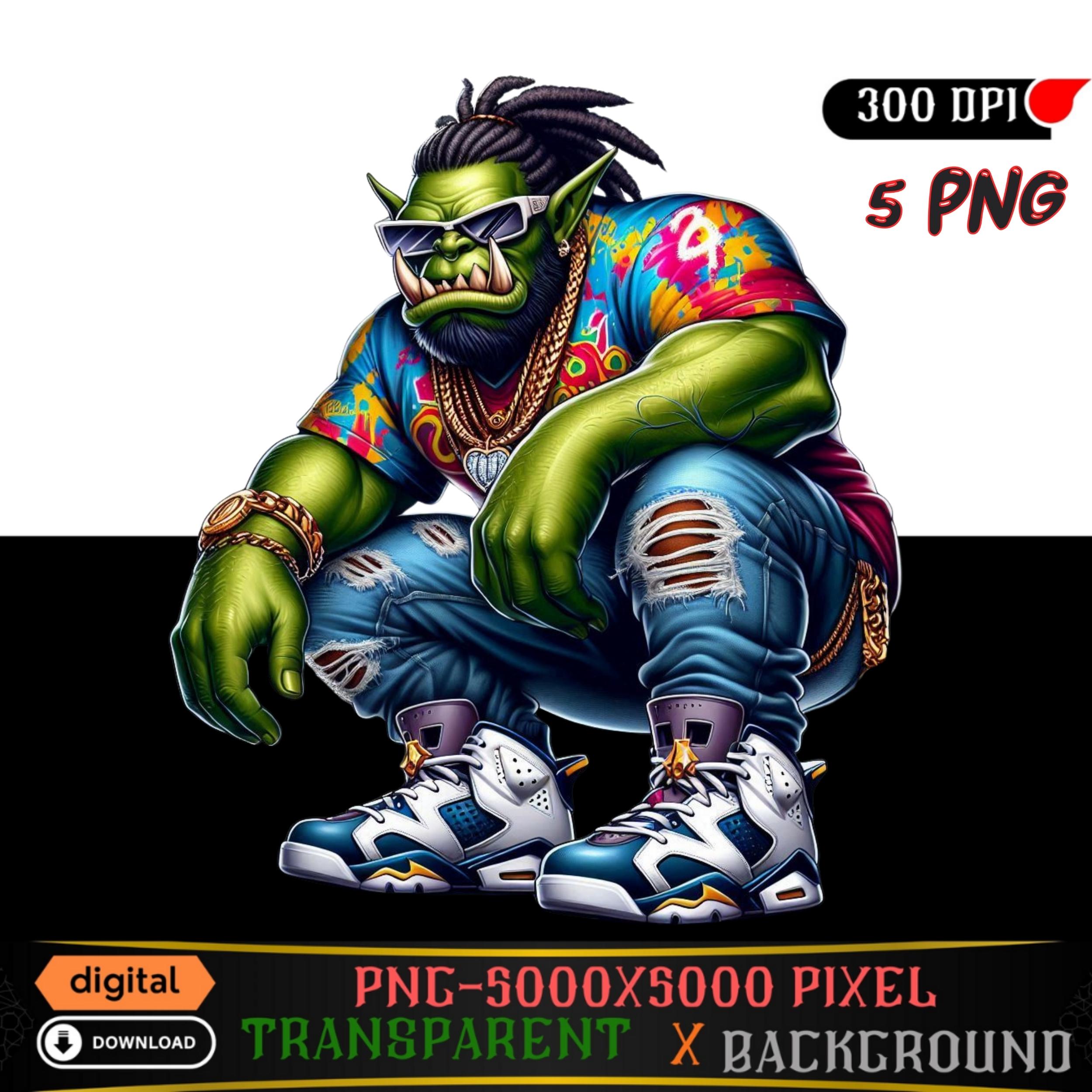 Gangster Orc Urban Orc Urban Trap Designs Wacky Fan Art Instant Digital ...