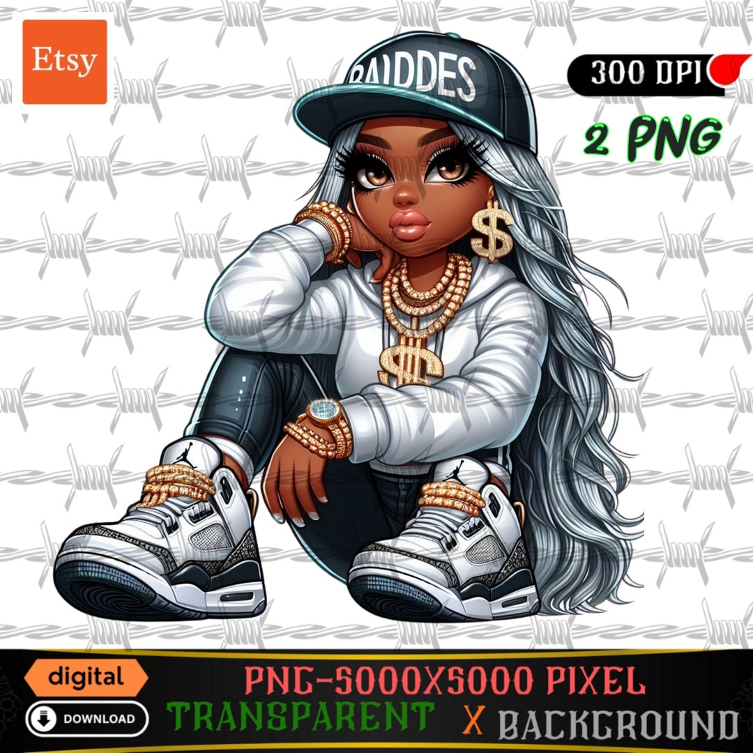 Gangster Girl Baddies Woman Urban Trap Designs Wacky Fan Art Instant ...