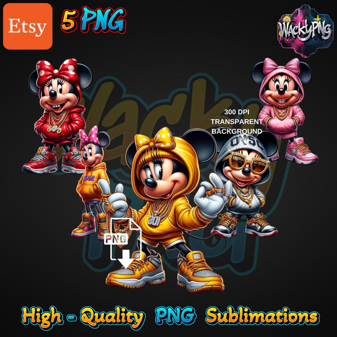 Urban Hip-hop Minnie Mouse PNG: Streetwear Design (digital Download) - Etsy