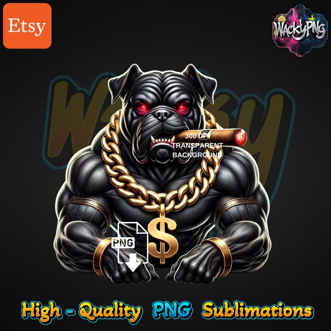 Wackypng | Bull-dog Design | Urban Trap designs | dtf PNG | - Etsy