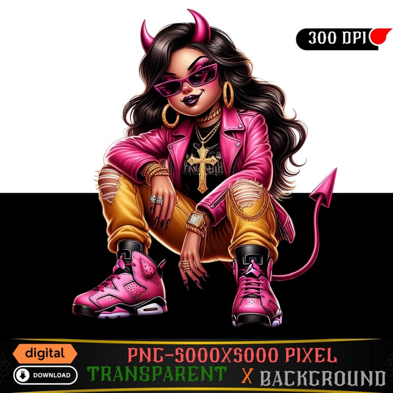 Gangster Demon Girl Urban Demon Urban Trap Design Wacky Fan Art Instant ...
