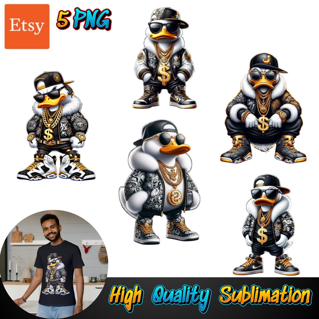 Gangster Urban Duck Traps Bold Streetwear Aesthetic Digital Designs for ...