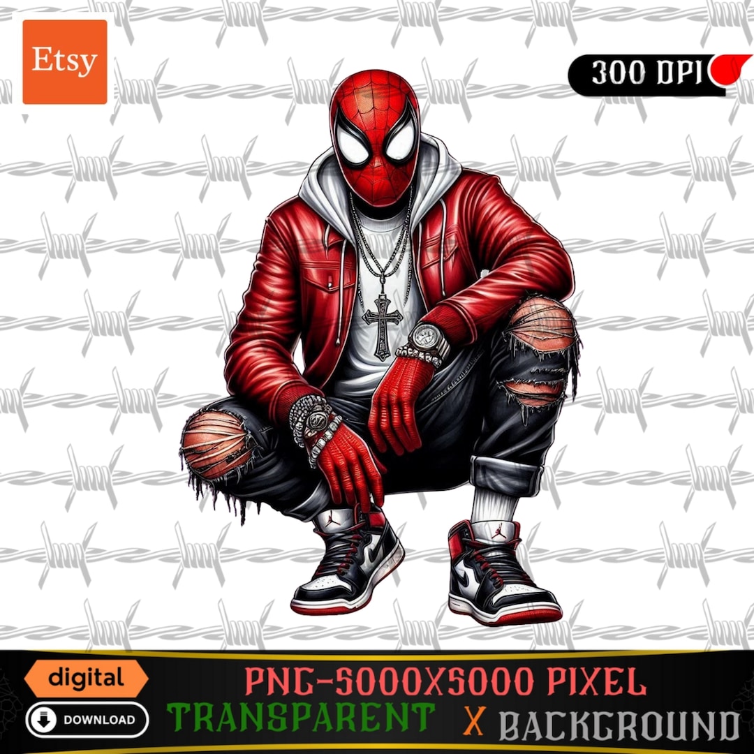 Gangster Spider Man Urban Spider Man Urban Trap Designs Wacky Fan Art Instant Digital Downloads ...