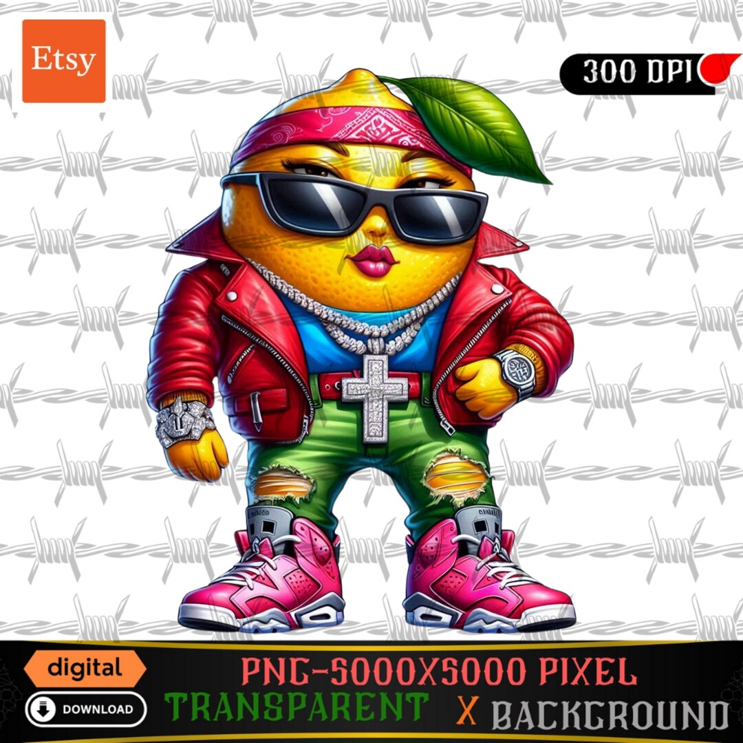Gangster Lemon Urban Girl Lemon Urban Trap Designs Wacky Fan Art Instant Digital Download ...