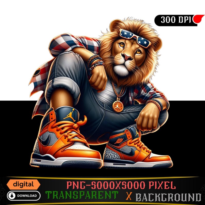 Gangster Lion Urban King Lion Urban Trap Designs Wacky Fan Art Instant ...