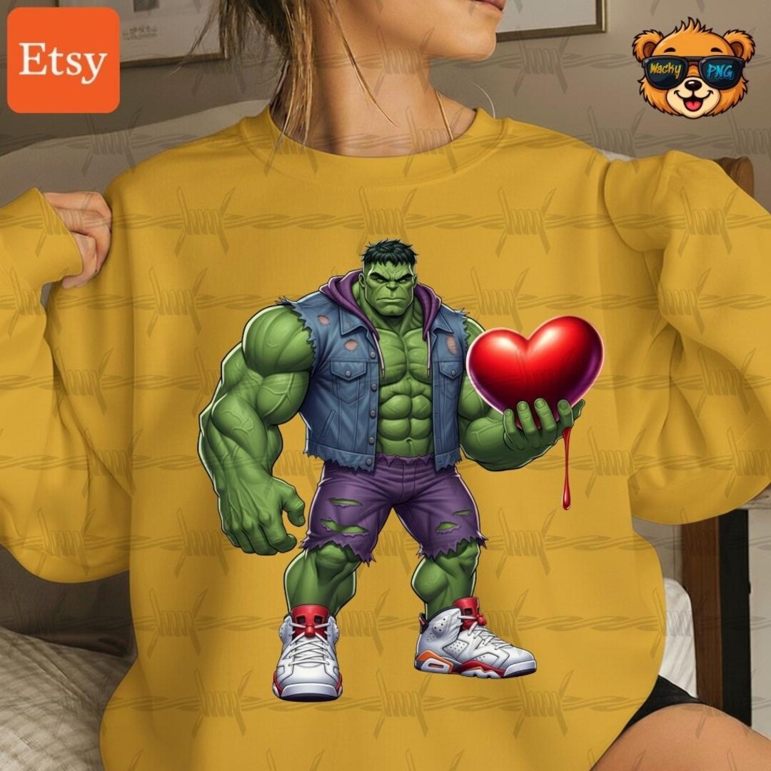 Hulk Valentine PNG, Hulk Holding Heart Clipart, Cute Superhero Love ...