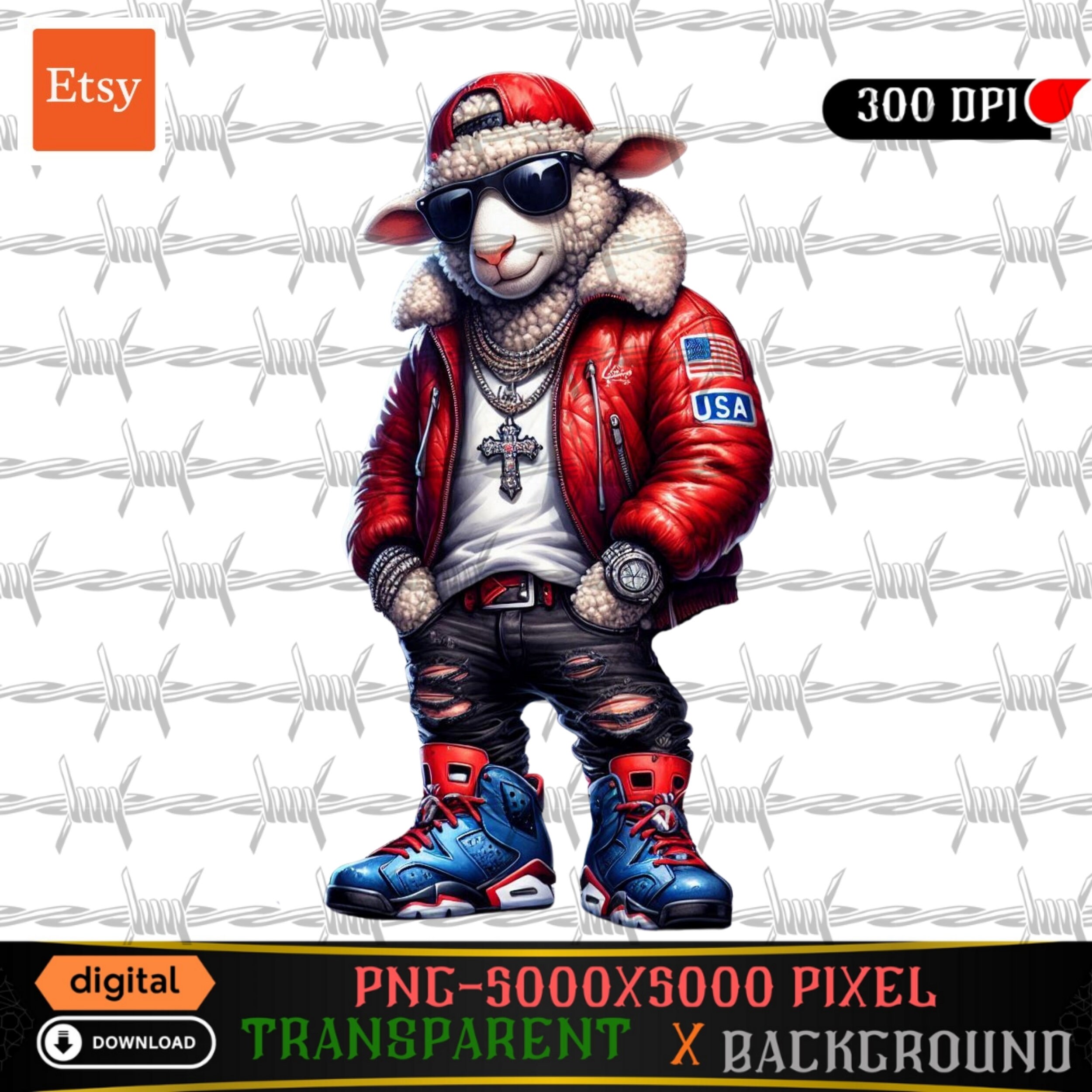 Gangster Sheep Urban USA Sheep Urban Trap Designs Wacky Fan Art Instant ...