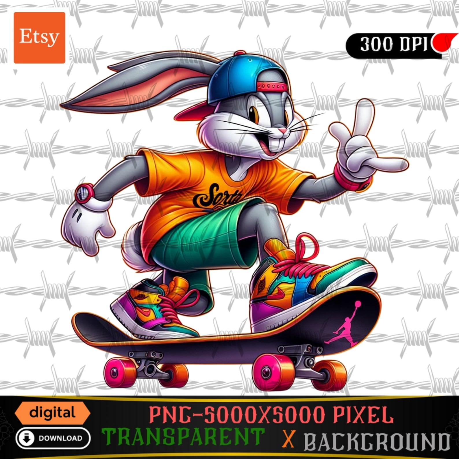 Skater Rabbit Urban Rabbit Urban Trap Designs Wacky Fan Art Instant ...