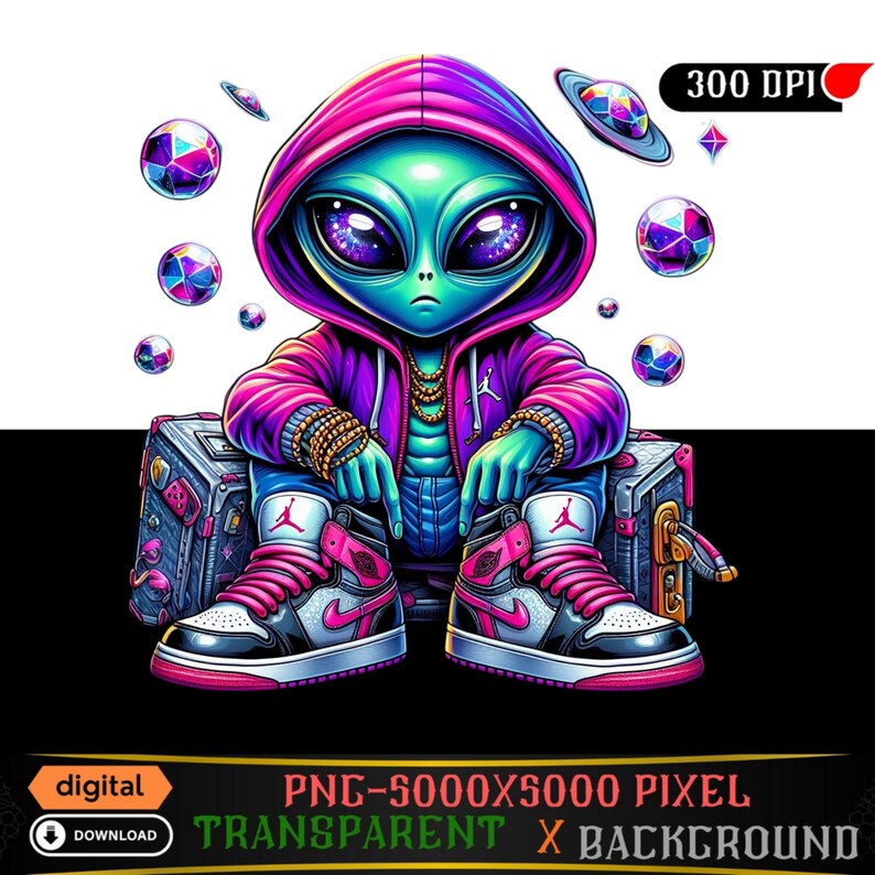 Alien Gangster Urban Alien Urban Trap Designs Wacky Fan Art Instant ...