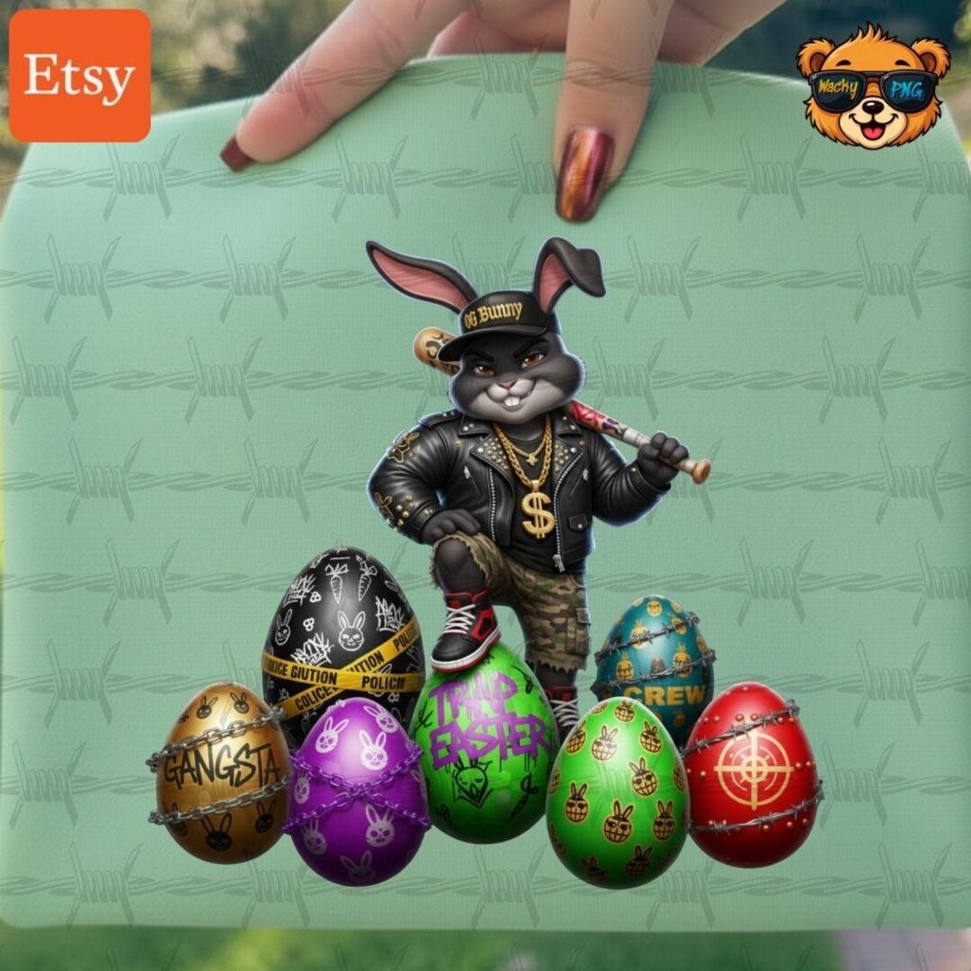 Trap Easter Bunny PNG, Urban Streetwear Rabbit, Gangster Easter Egg ...