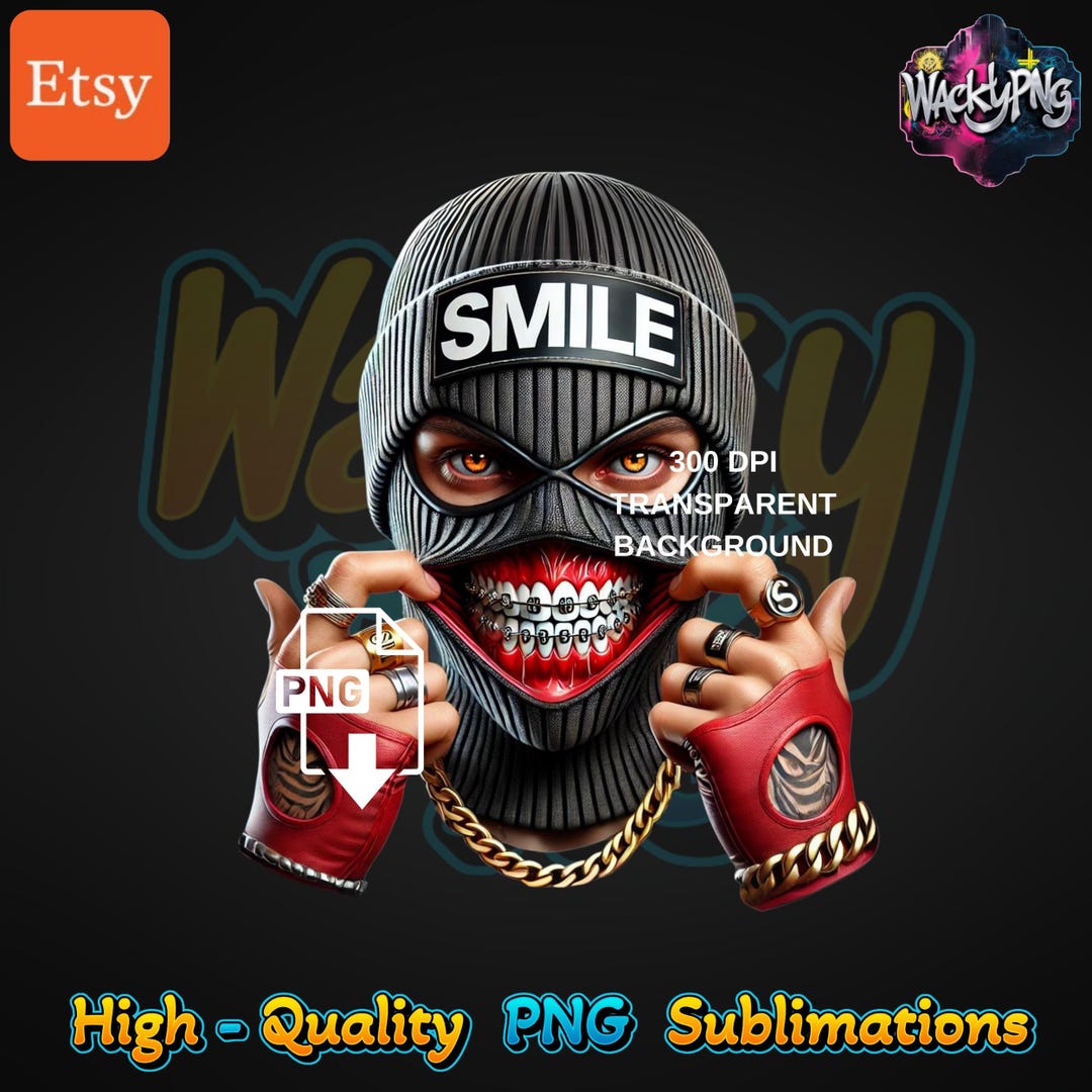Smile Mask | Urban Ski Mask Png | Balaclava Design | Urban Trap Designs ...