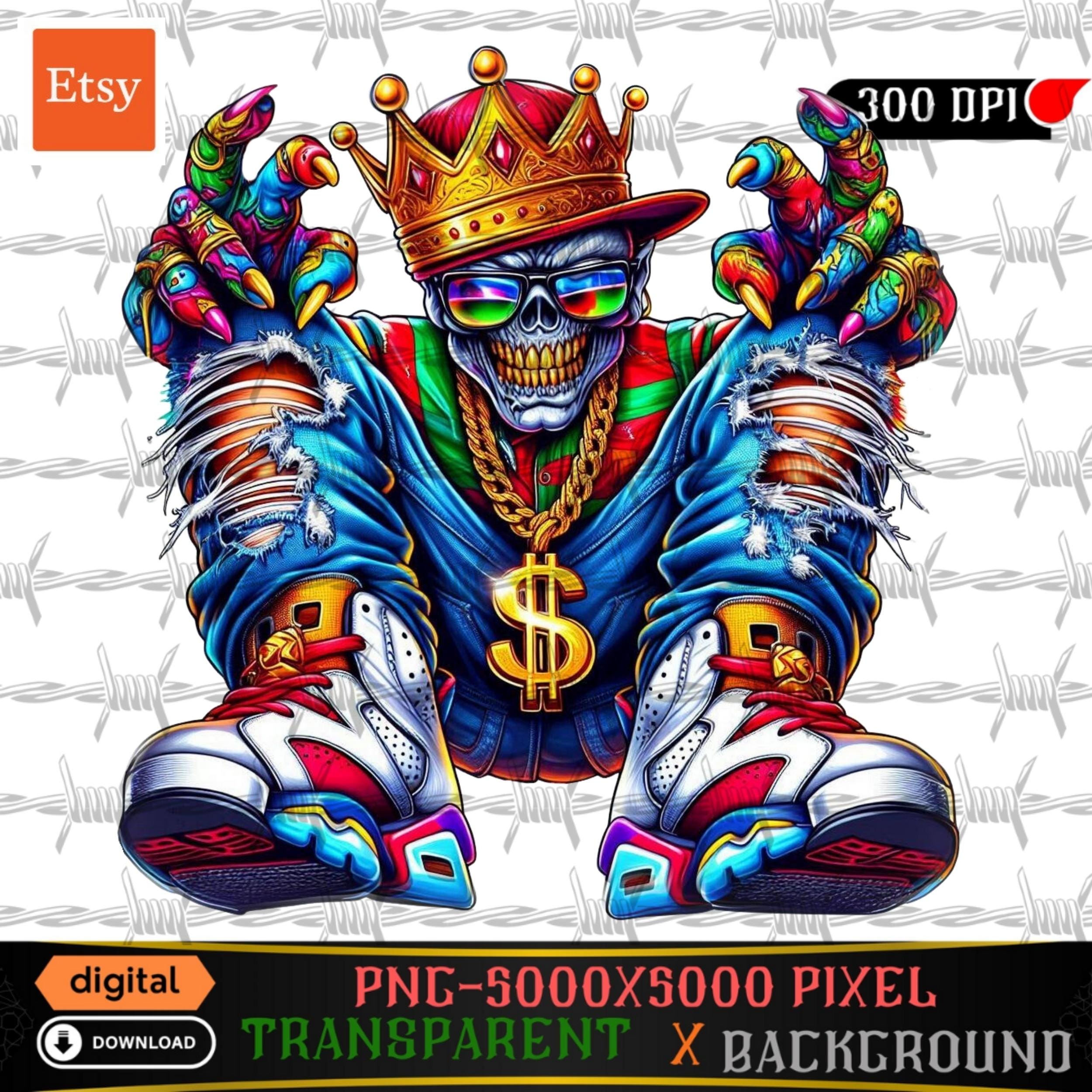 Gangster Skeleton King Traps Urban Trap Designs Wacky Fan Art Instant ...