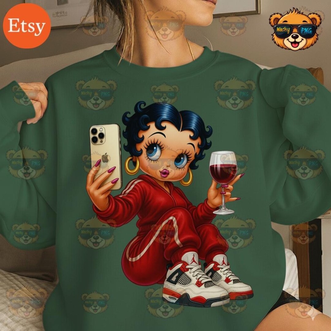 Retro Betty Boop Boss Girl PNG, Trendy Betty Boop Girl Clipart, Selfie ...
