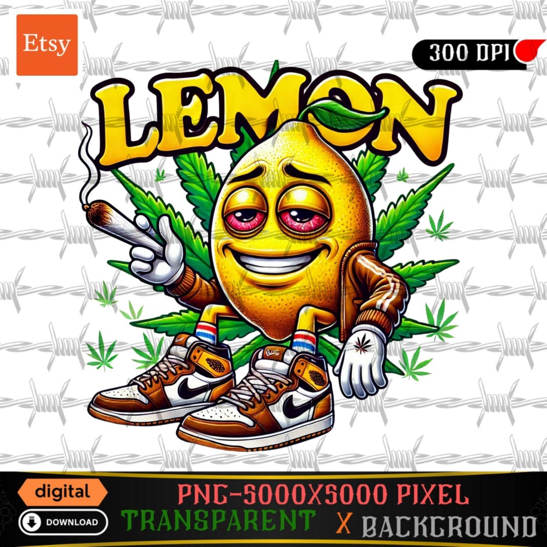 Funny Weed Cannabis Png Urban Lemon Marijuana Urban Trap Designs ...
