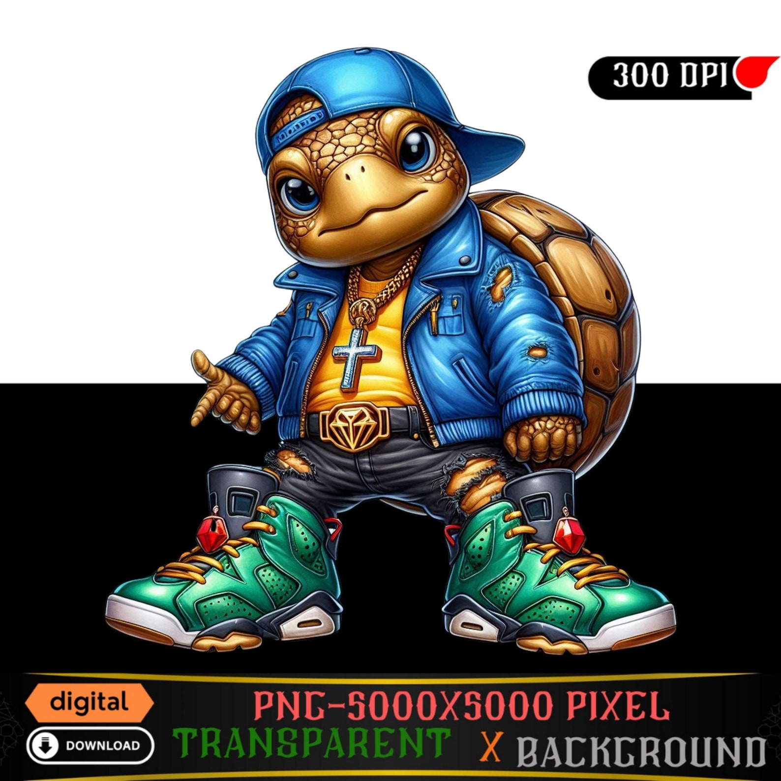 Gangster Turtle Urban Tortoise Urban Trap Designs Wacky Fan Art Instant ...