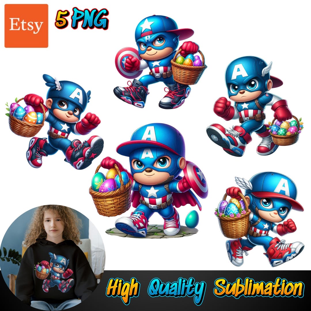 Tiny Easter Captain America Urban Cute Hero Urban Easter Designs Wacky ...