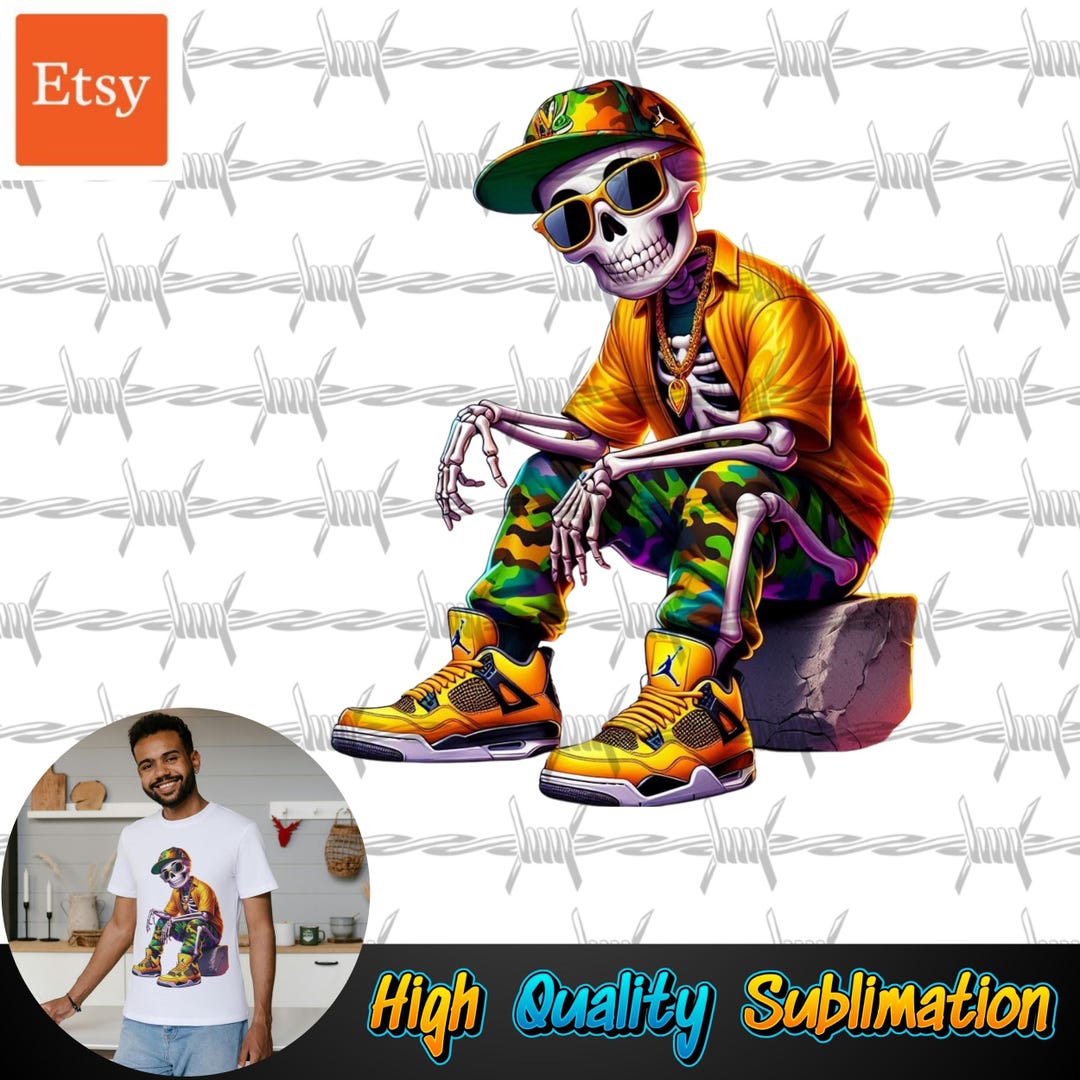 Gangster Crazy Skull Bold Streetwear Aesthetic Digital Designs for ...