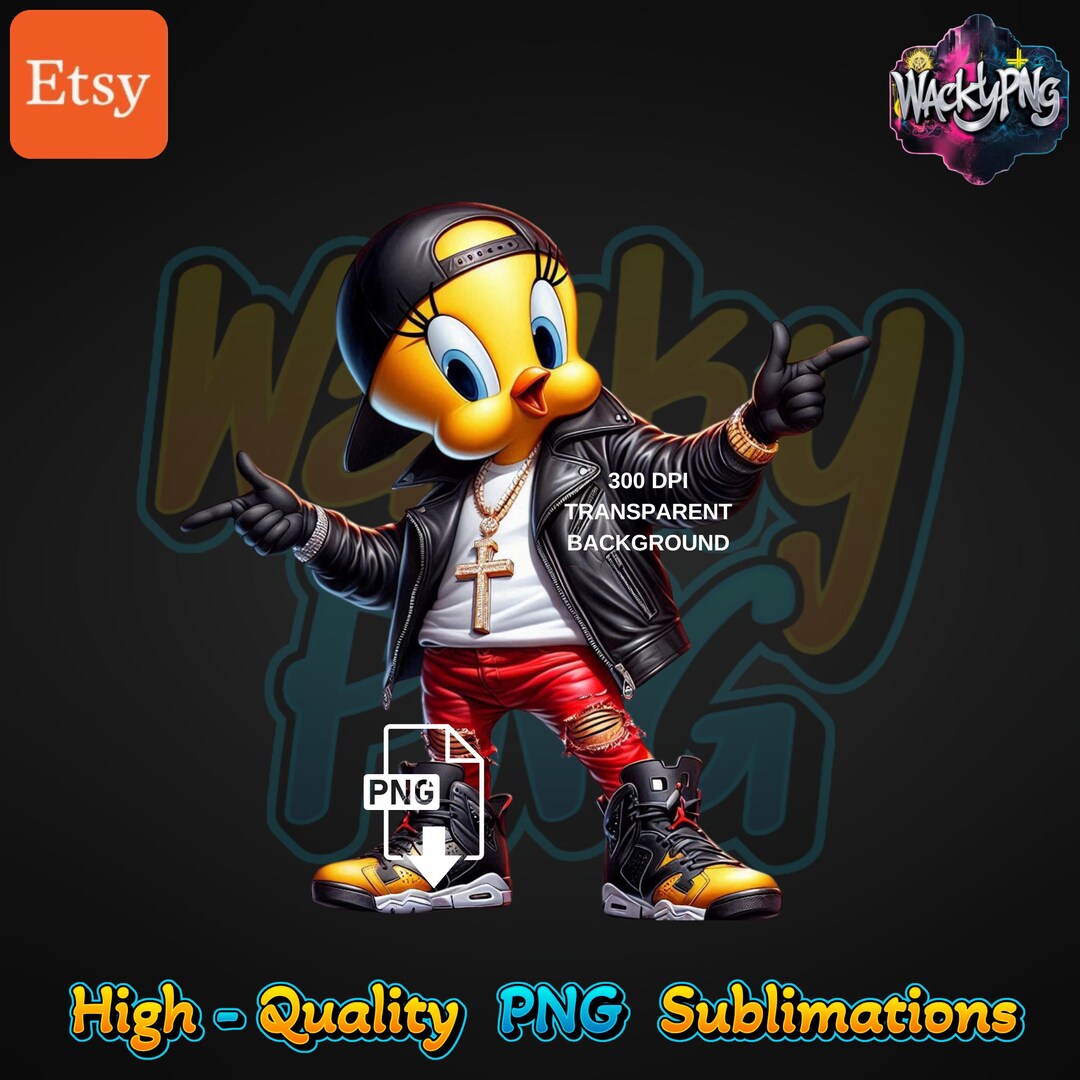 Hip-hop Gangster Yellow Bird PNG: Streetwear Digital Design (digital ...