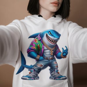 Villains Gangsta Sharks - Bold Streetwear Aesthetic Digital Designs for ...