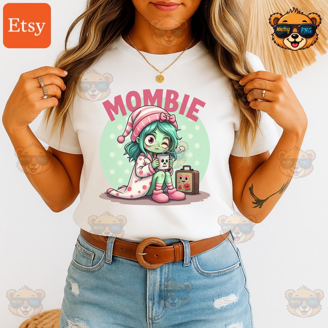 Cute Mombie Zombie Mom Illustration | Funny Exhausted Mother Clipart ...