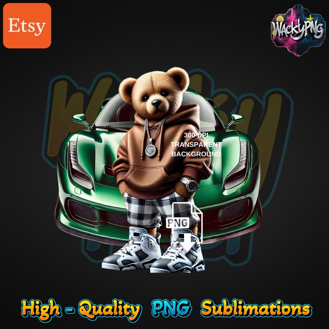 Teddy Bear With Luxury Sports Car | Urban Trap Designs | Wacky Fan Art ...