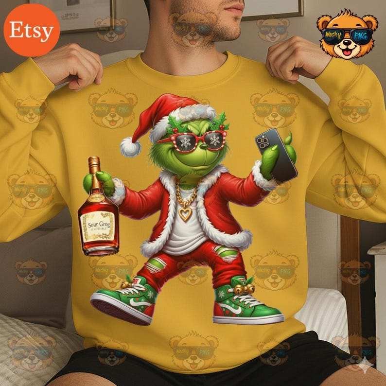 Gangster Png Christmas Grinchmas Tree Png, Funny Grinch Illustration ...