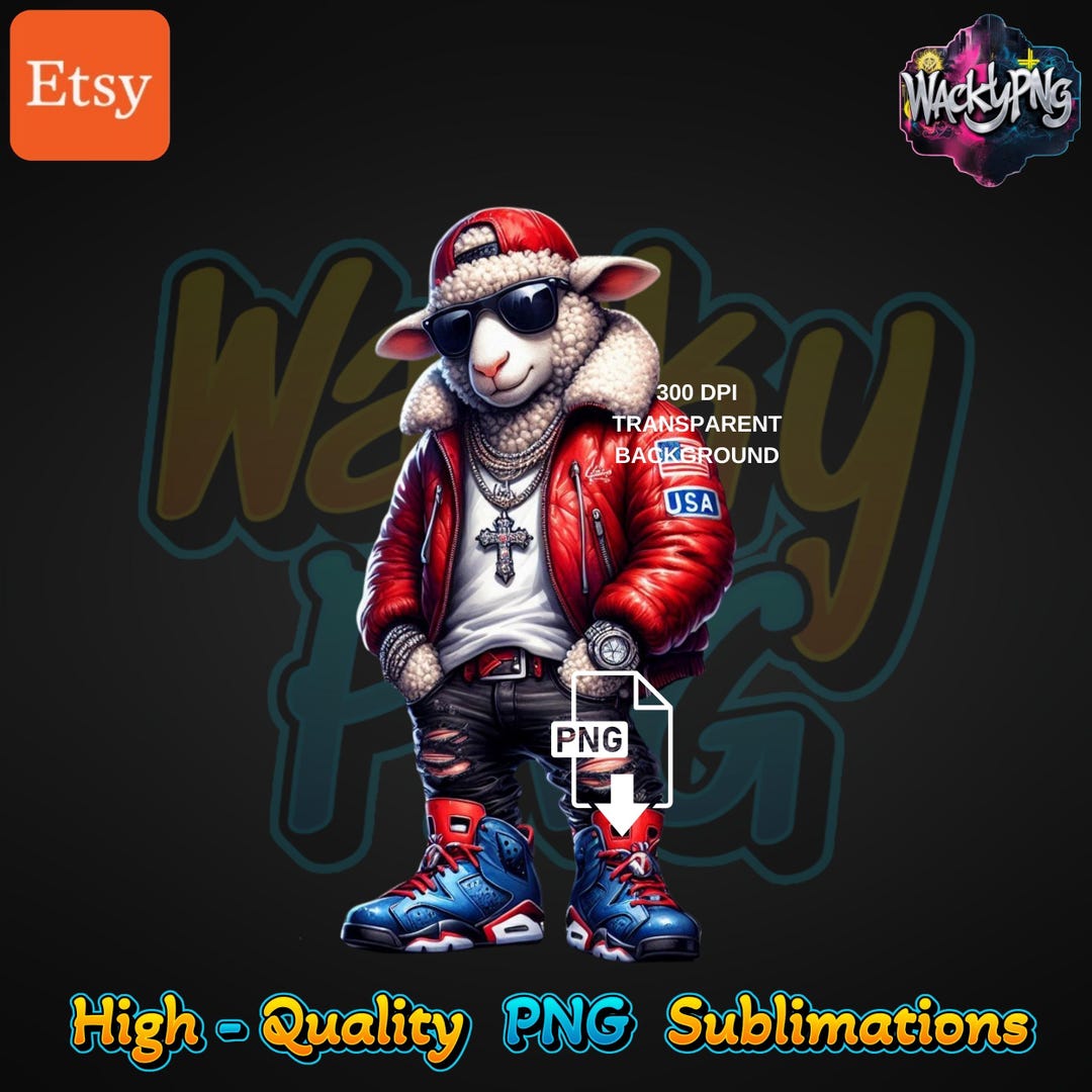 Gangster Sheep PNG: Urban Streetwear Design (digital Download) - Etsy
