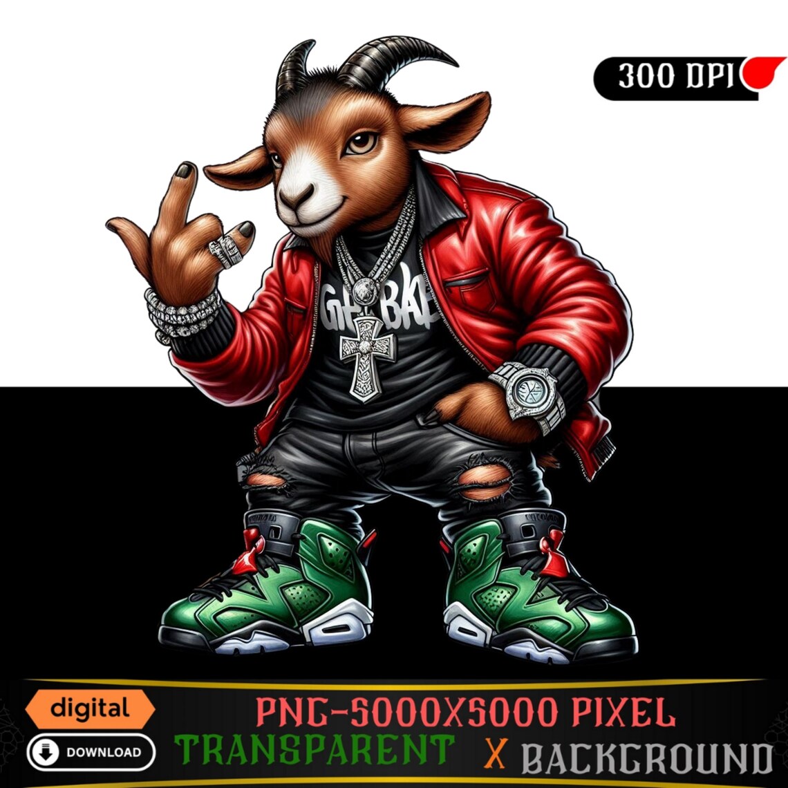 Gangster Goat Wacky Goat Urban Trap Designs Wacky Fan Art Instant ...