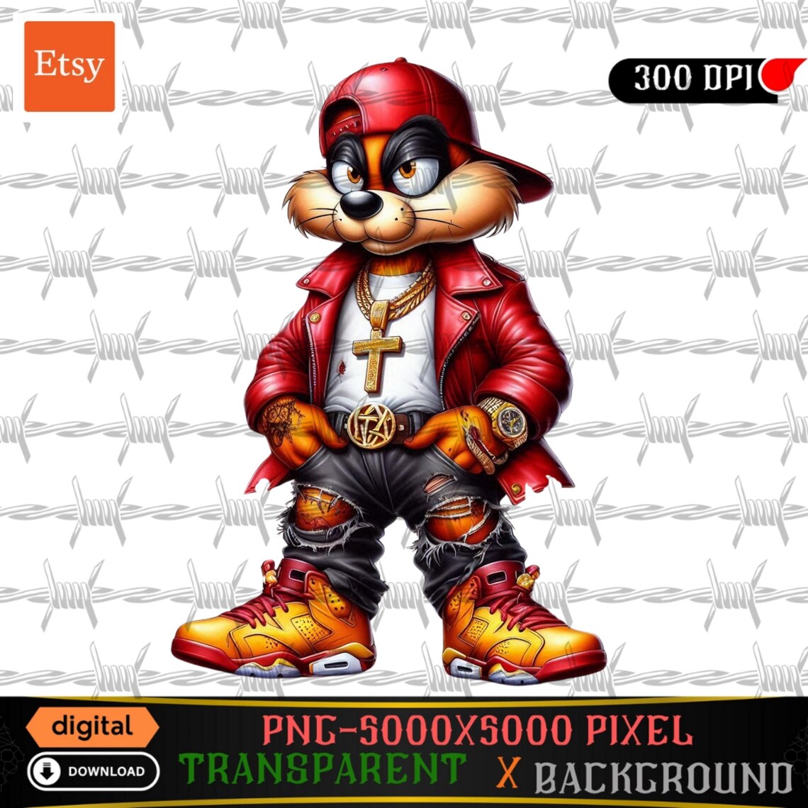 Gangster Tom Puzzled Cat Halloween Trap Designs Wacky Fan Art Instant ...