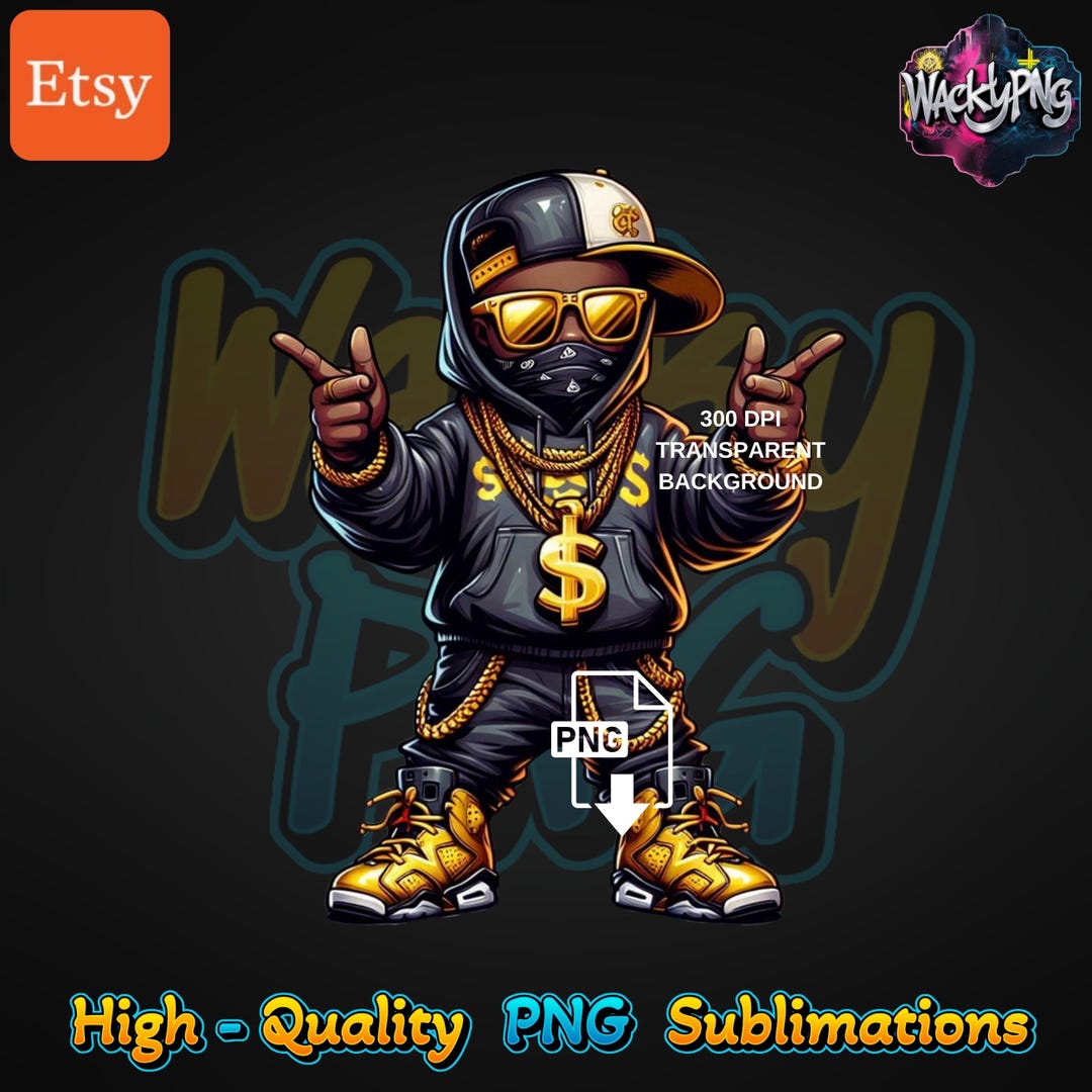 Gangster Hip-hop Boy PNG | Urban Trap Designs | Wacky Fan Art | Instant ...