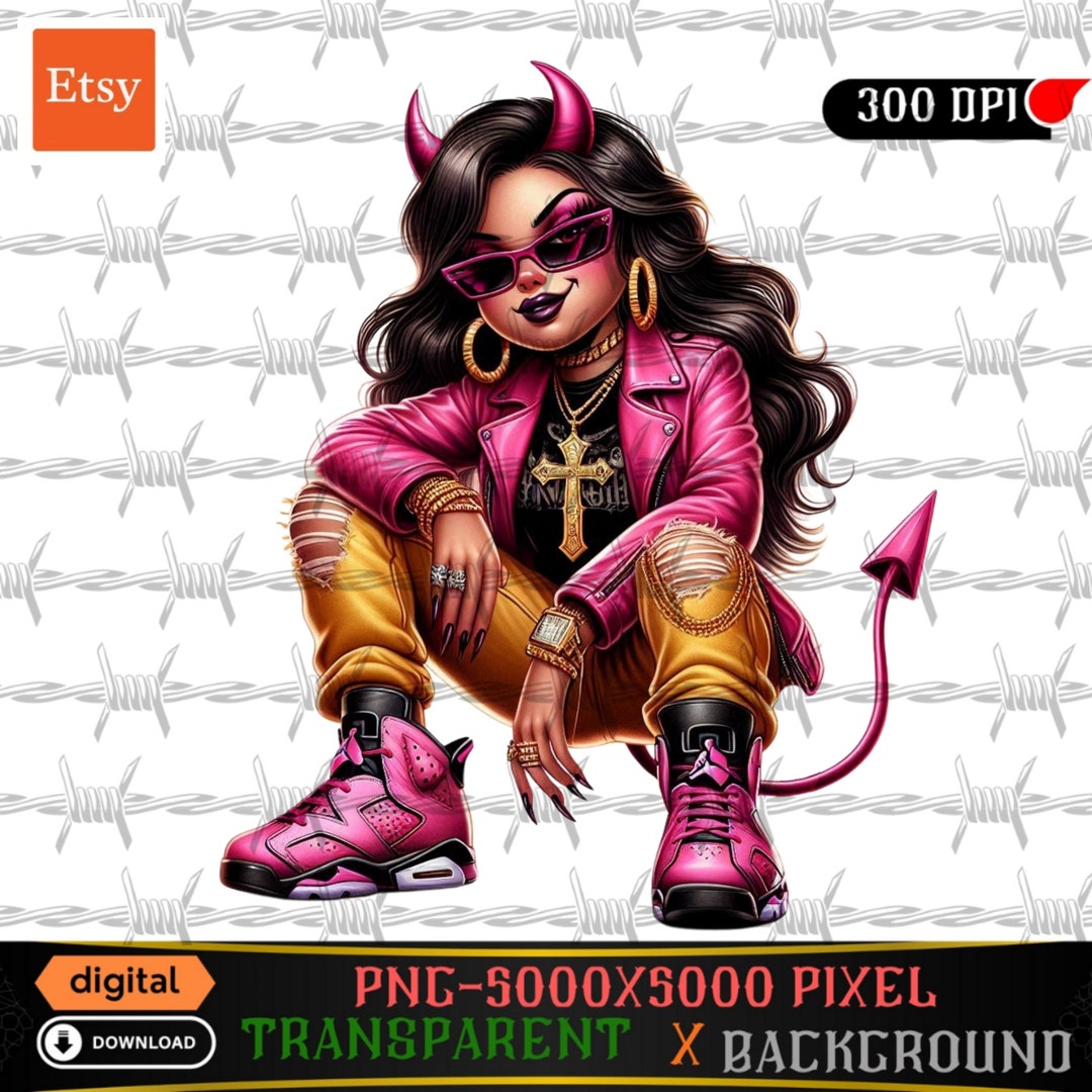 Gangster Demon Girl Urban Demon Urban Trap Design Wacky Fan Art Instant ...