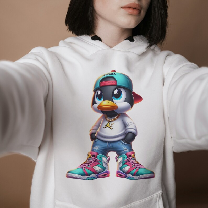 Cute Penguin Urban Penguin Urban Trap Designs Wacky Fan Art Instant Digital Downloads