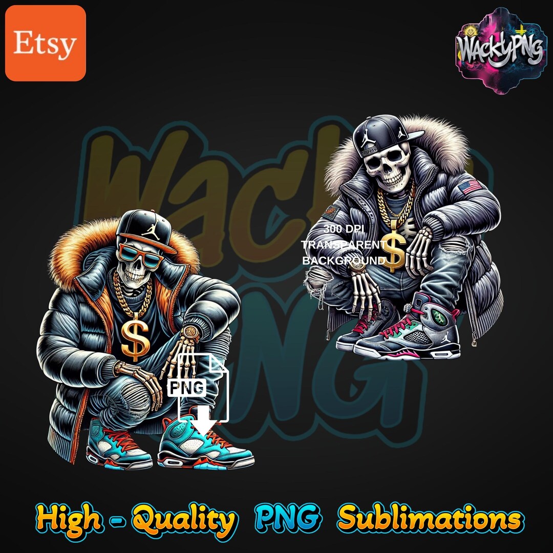 Urban Skeleton Png, Gangster Skull PNG Ideal for T-shirt & hoodie ...