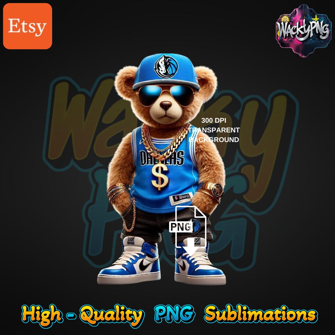 Urban Luxury Teddy Bear, NBA Inspired Png, Basketball Png, Basketball ...