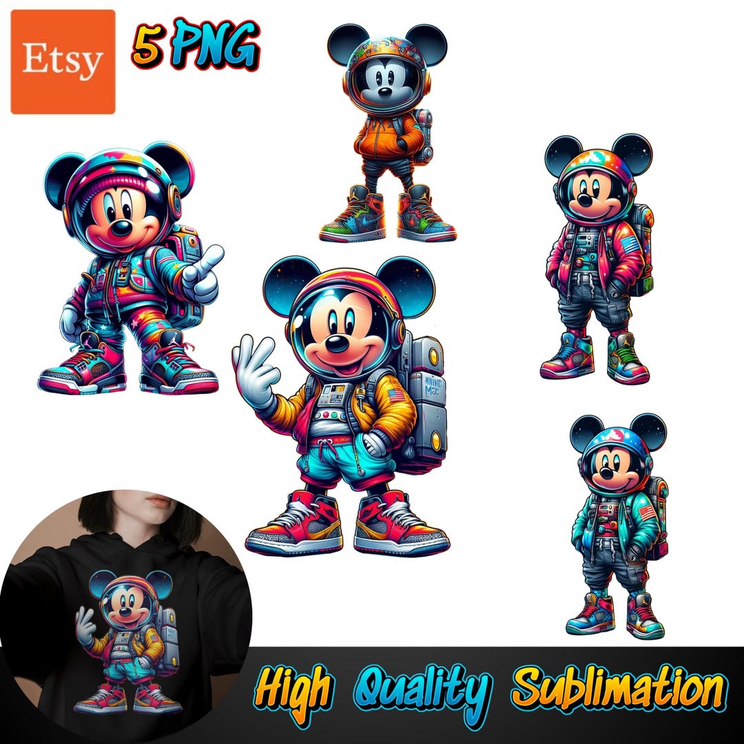 Astronaut Mickey Mouse PNG - Bold Streetwear Aesthetic Digital Designs ...