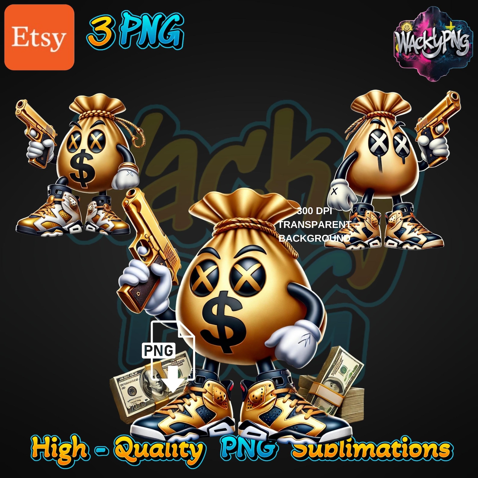 Urban Gangster Money Bag PNG: Streetwear Design (digital Download) - Etsy