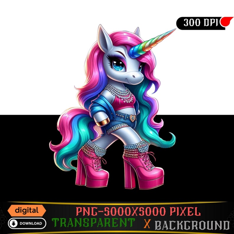 Cute Unicorn Girl Unicorn Urban Trap Designs Wacky Fan Art Instant Digital Downloads Sublimation ...