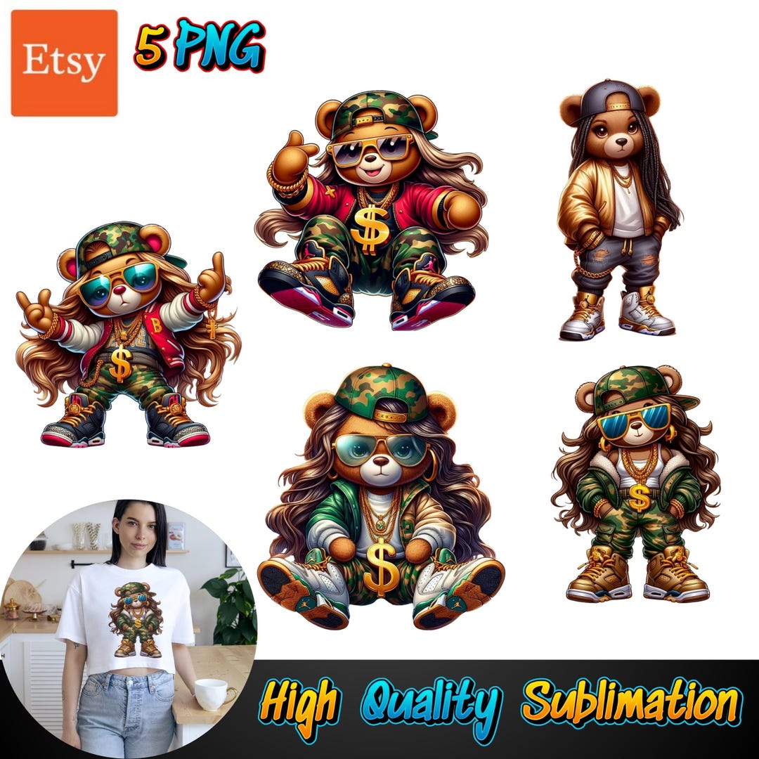 Gangsta Sassy Bear Urban Sassy Bear Urban Trap Design Wacky Fan Art ...