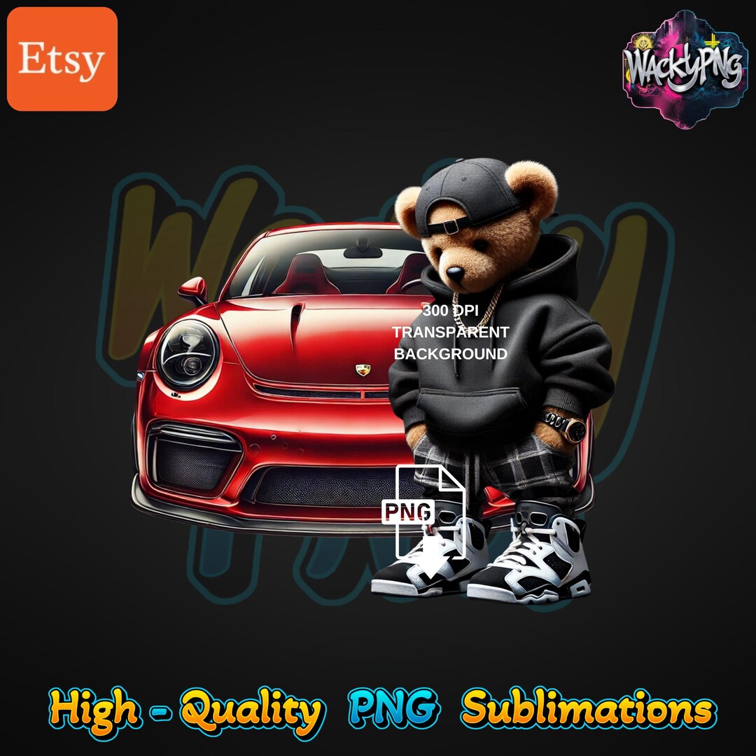 Teddy Bear With Luxury Sports Car | Urban Trap Designs | Wacky Fan Art ...