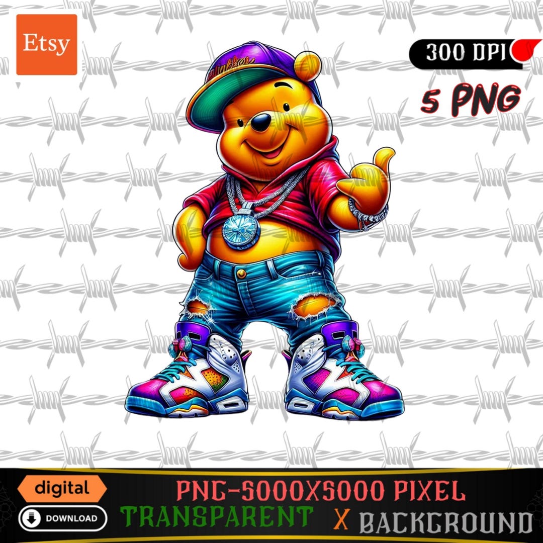 Gangster Pooh Urban Pooh Urban Trap Design Wacky Fan Art Instant ...