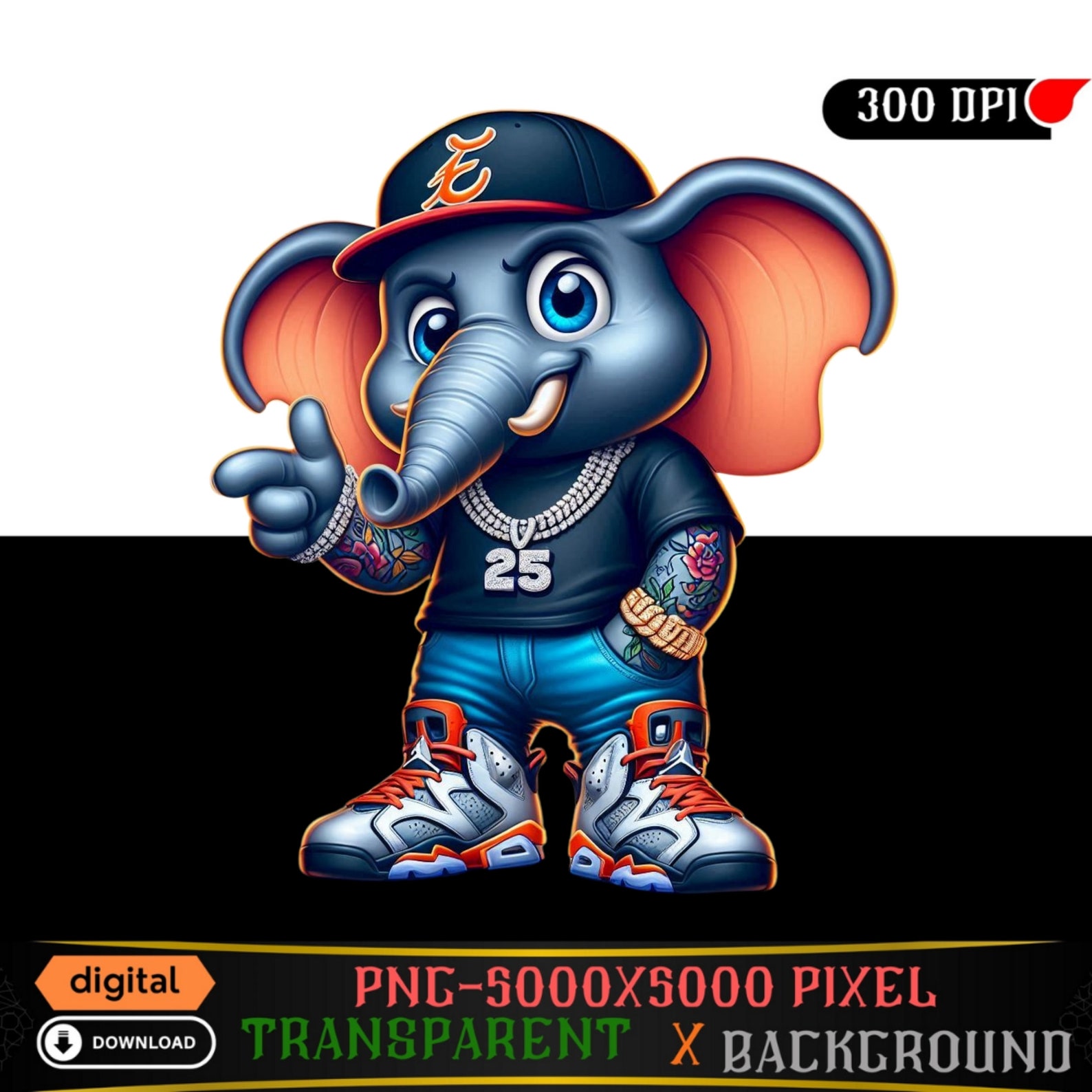 Gangster Elephant Elephant Trap Urban Trap Designs Wacky Fan Art ...