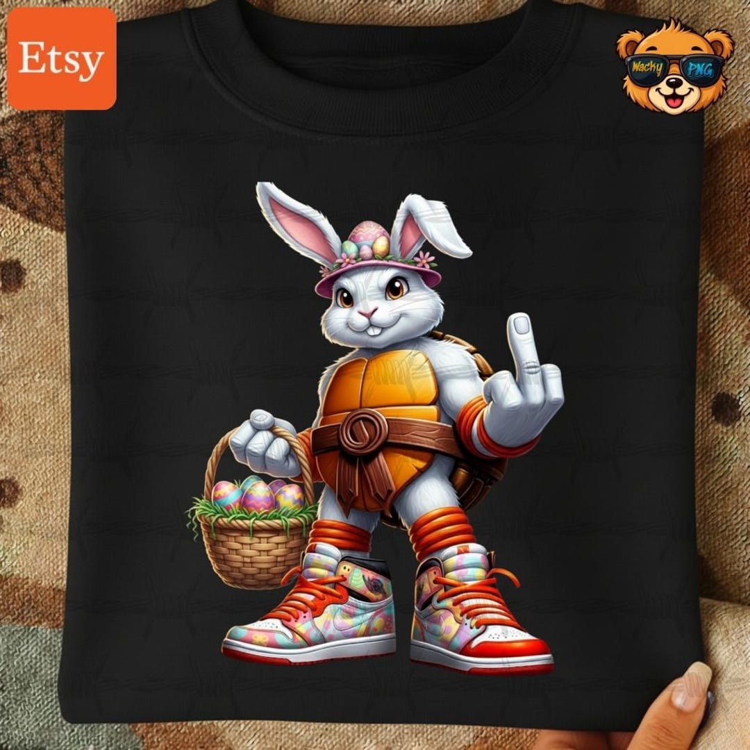 Funny Easter Bunny PNG – Ninja Turtle Style, Middle Finger Meme, Hip ...
