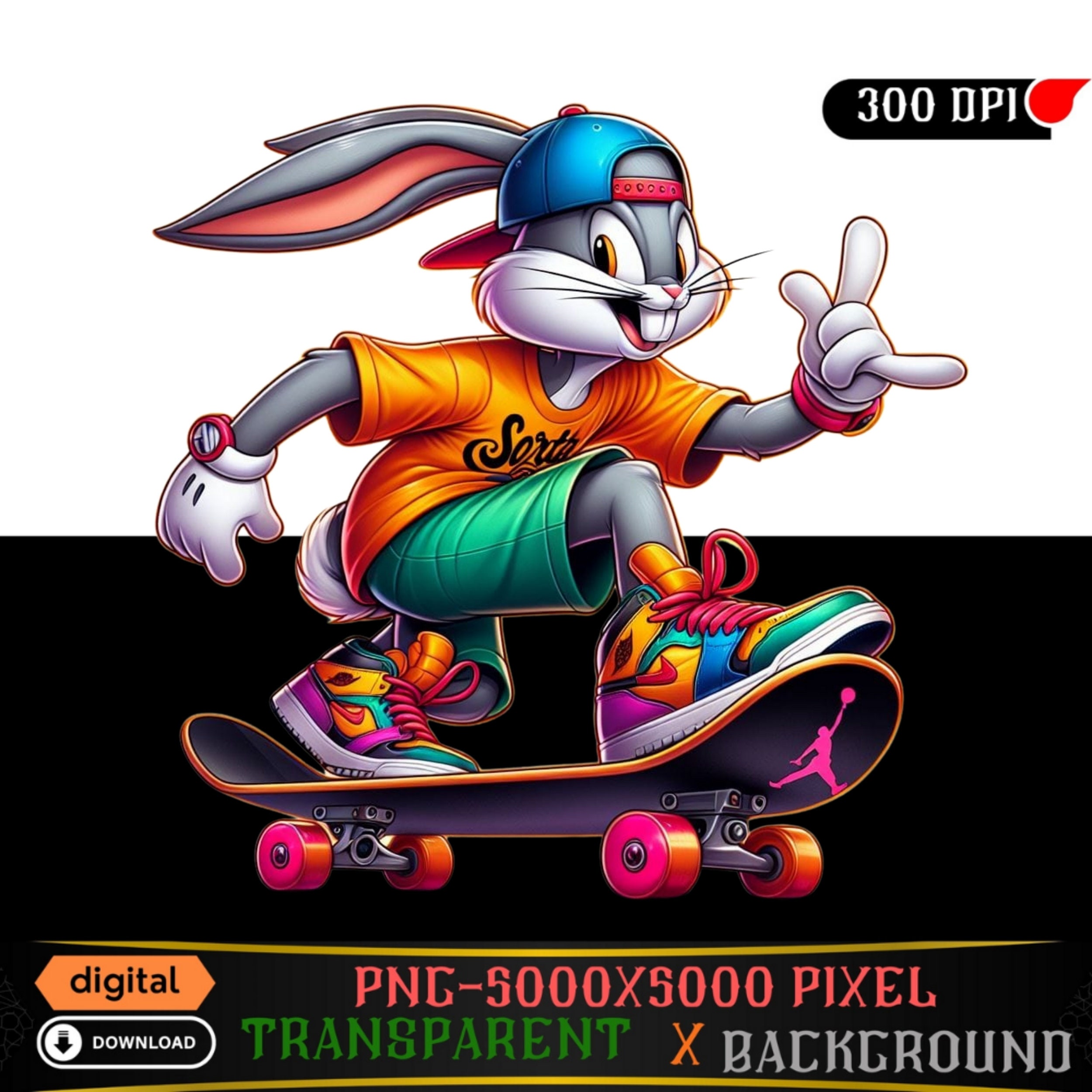 Skater Rabbit Urban Rabbit Urban Trap Designs Wacky Fan Art Instant ...