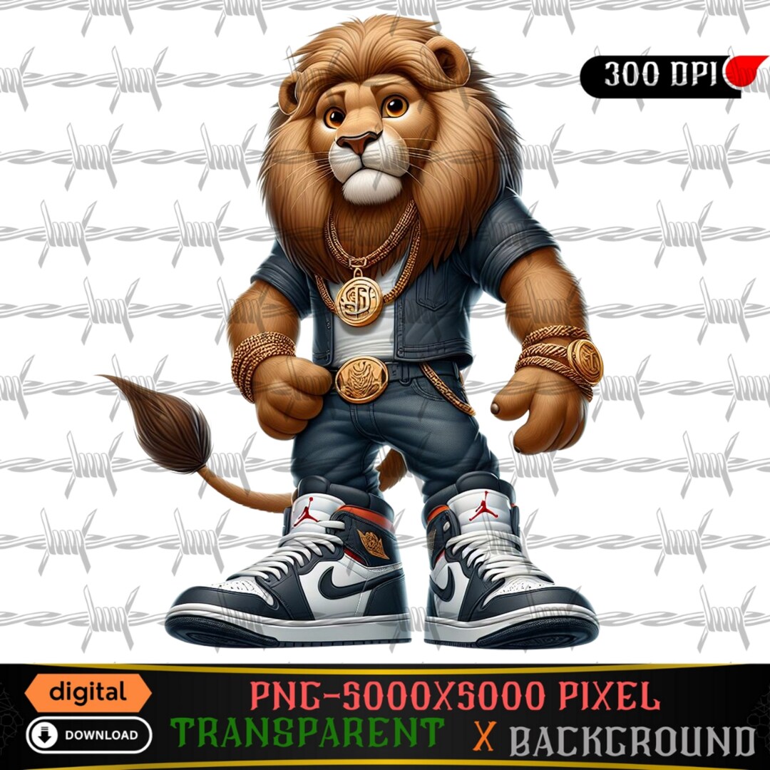 Gangster Lion Urban Lion Urban Trap Designs Wacky Fan Art Instant ...