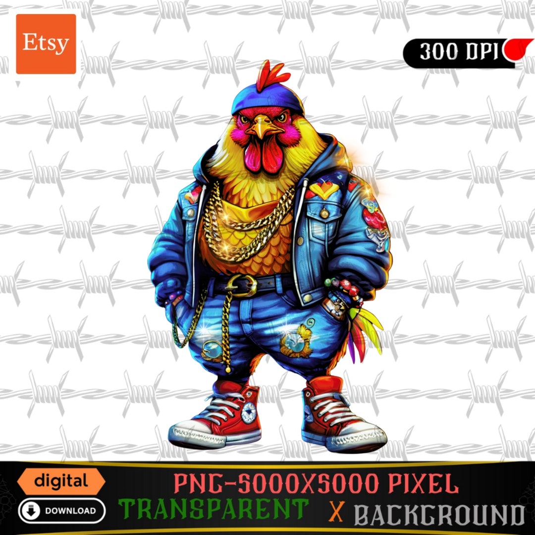 Gangster Rooster Urban Rooster Fantasy Fan Art Instant Digital Download ...
