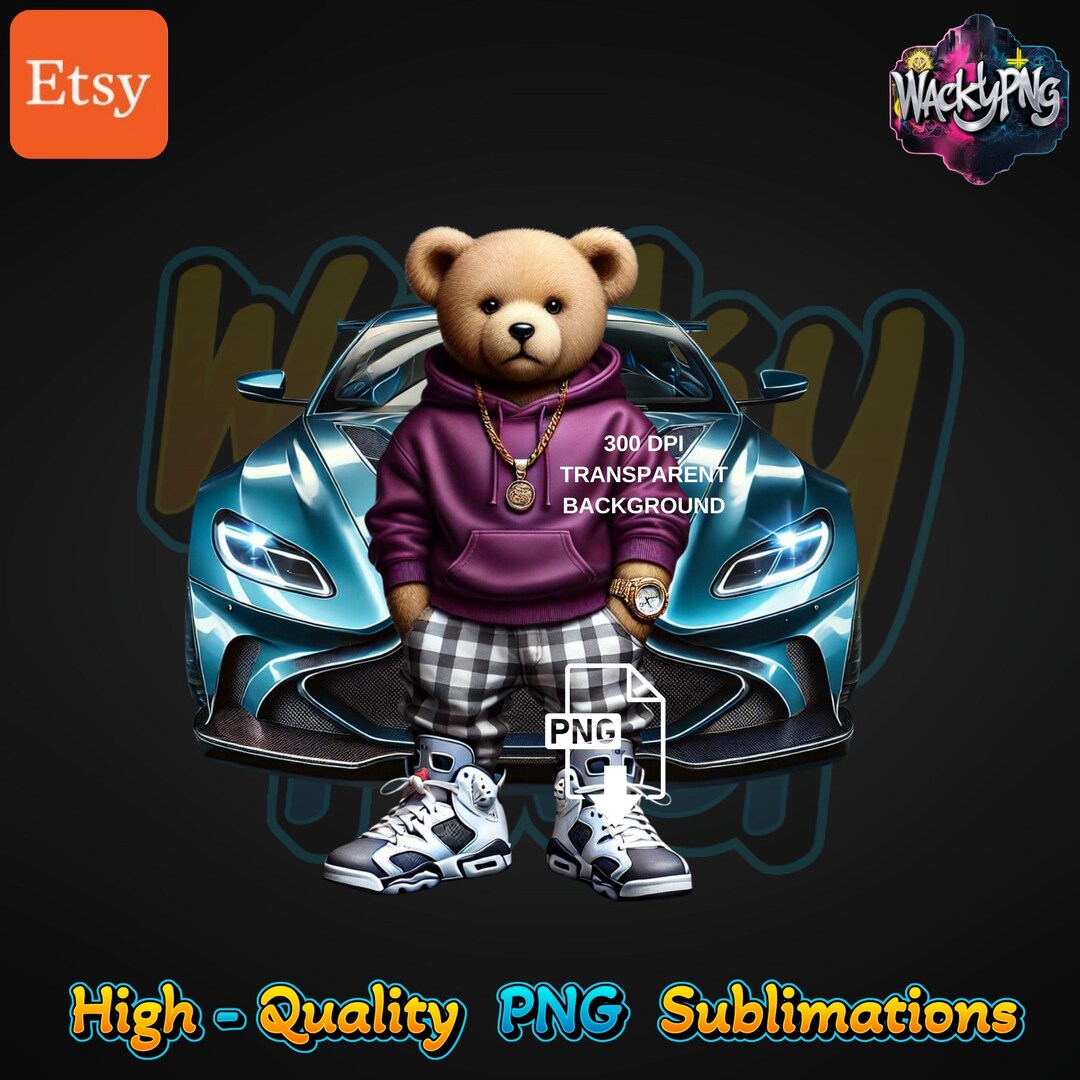 Teddy Bear With Luxury Sports Car | Urban Trap Designs | Wacky Fan Art ...